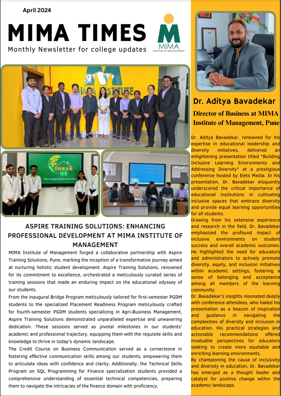 Newsletters - Mima Institute of Management